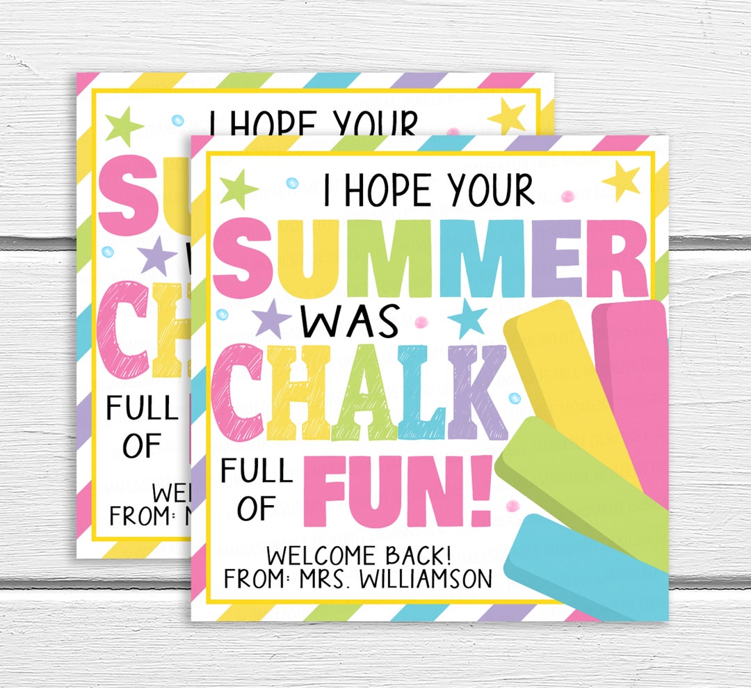 Chalk Gift Tags, Back to School, New School Year, Fun Gift for Kids ...