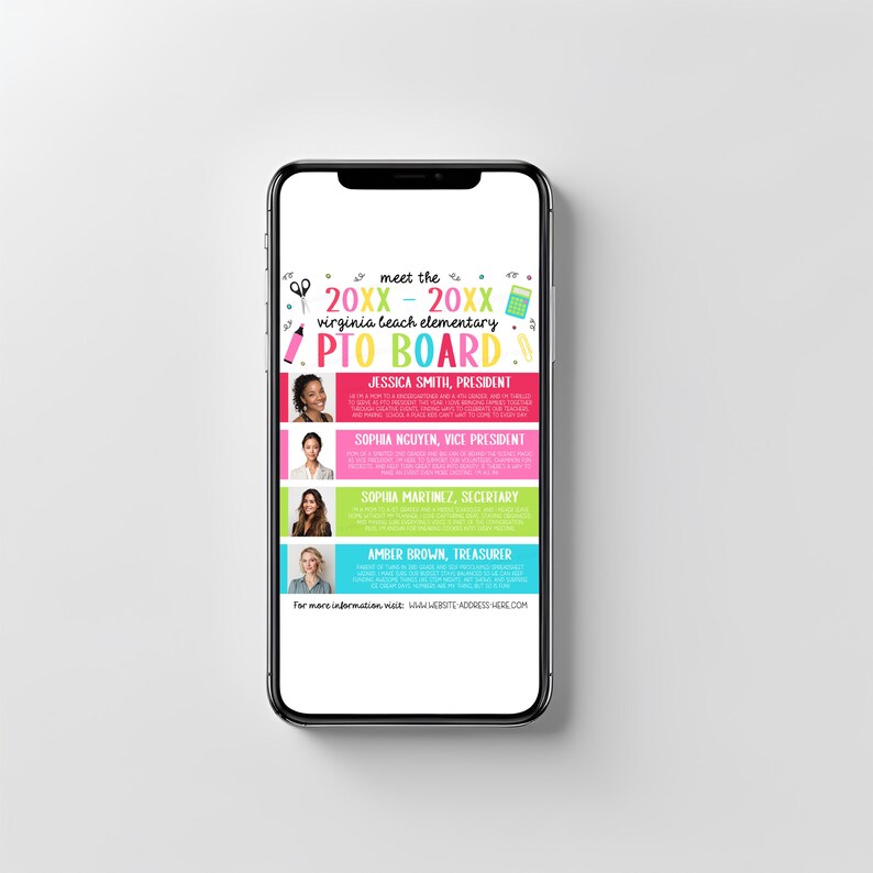 Meet the PTO PTA Flyer, Editable Printable Board Introduction, Officer ...