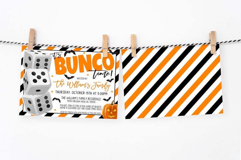 Halloween Bunco Night Invitation Flyer Editable Fall Bunco - Etsy