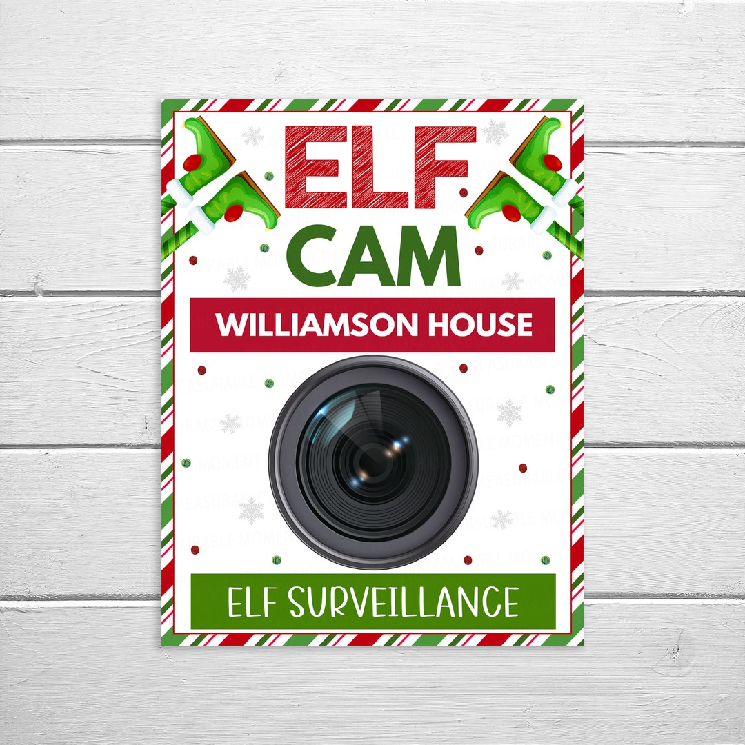 Elf Surveillance Cam Printable, Don't Touch Me Lose Magic Sign ...