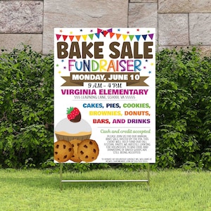Bake Sale Flyer, School Church Company Fundraiser Event, Printable ...
