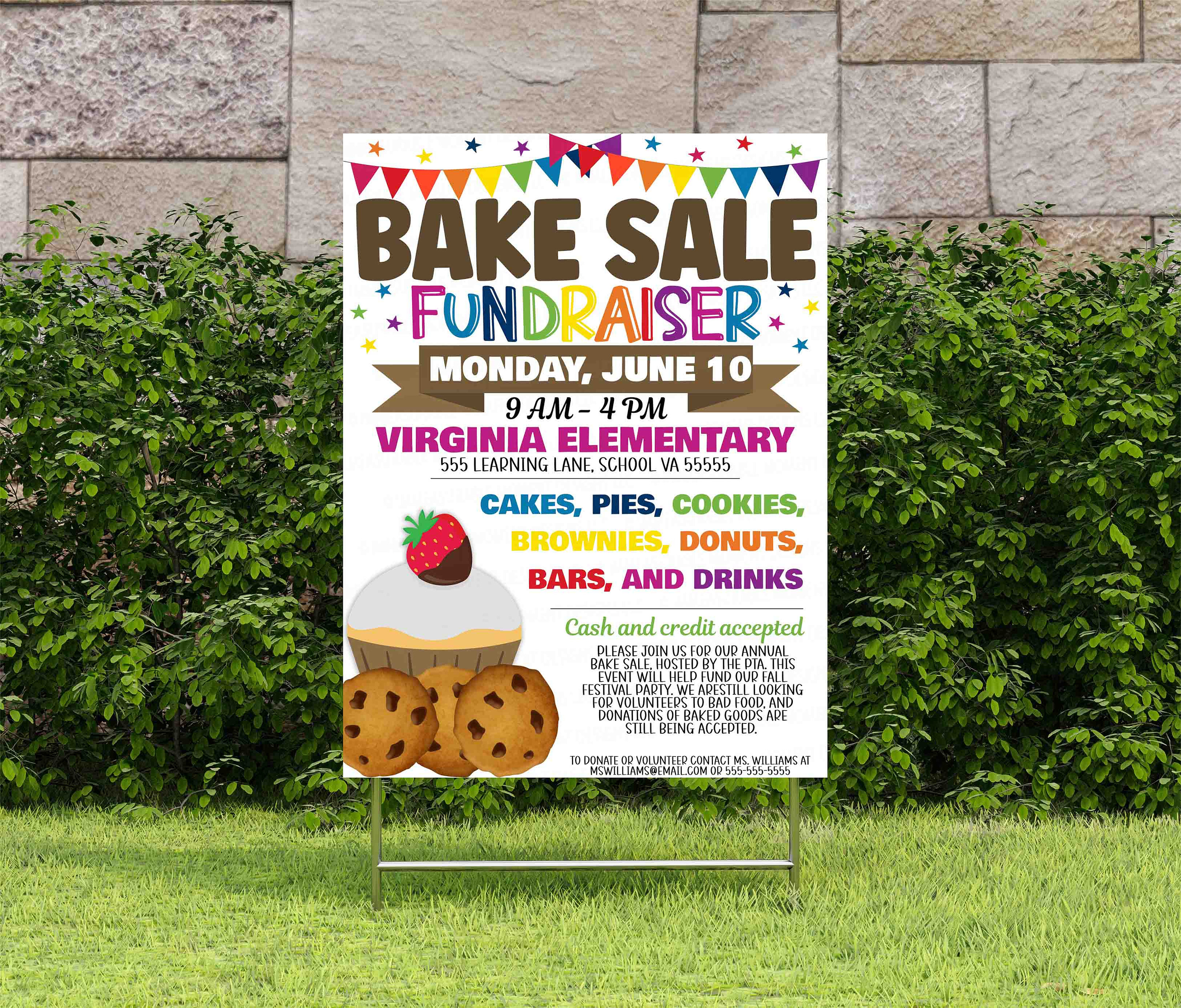 Bake Sale Flyer, School Church Company Fundraiser Event, Printable ...