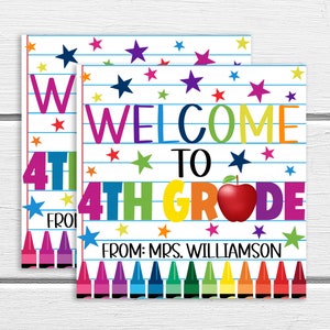 Welcome to Forth Grade Gift Tag, New School Year 4th Grade Student Gift ...