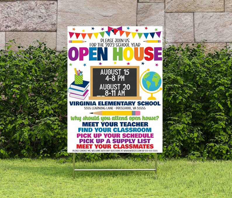 School Open House Flyer Editable Back to School Invite Meet - Etsy