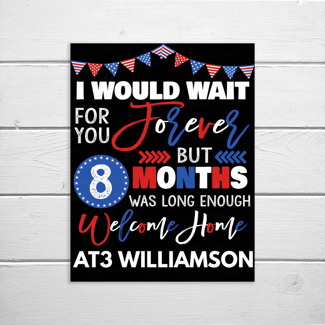 Welcome Home From Deployment Sign, Homecoming Poster, Husband Wife ...