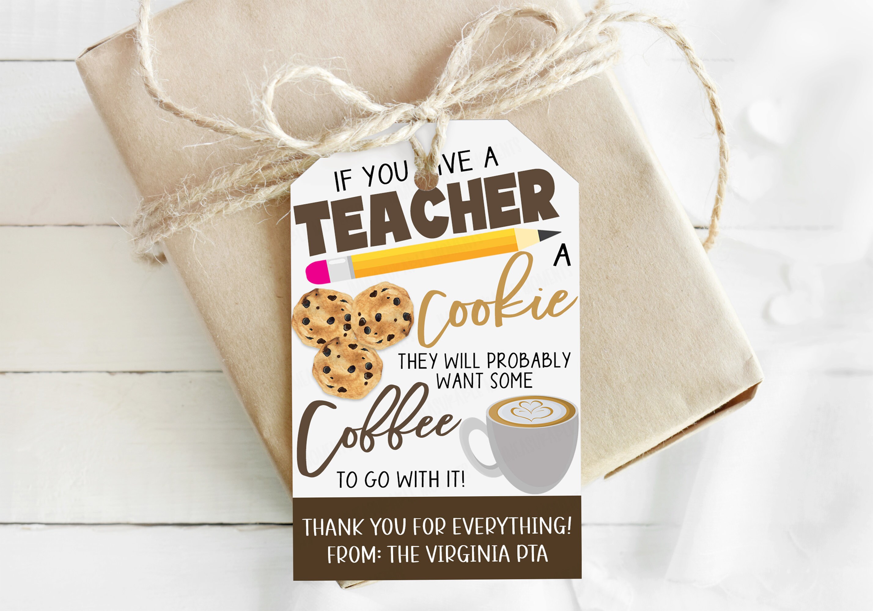 Teacher Appreciation Gift Tag If You Give A Teacher Cookie - Etsy