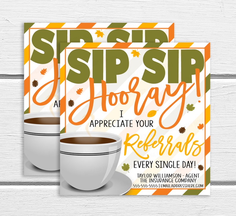Fall Pop by Coffee Gift Tag Sip Sip Hooray Appreciate Your - Etsy