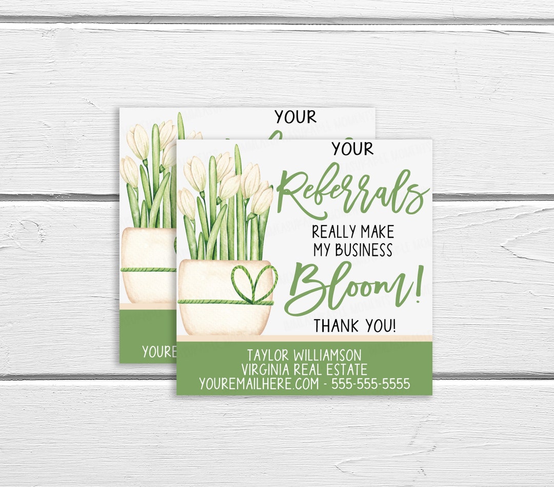 Spring Pop-by Tags, Referral's Make My Business Bloom, Flower Real ...