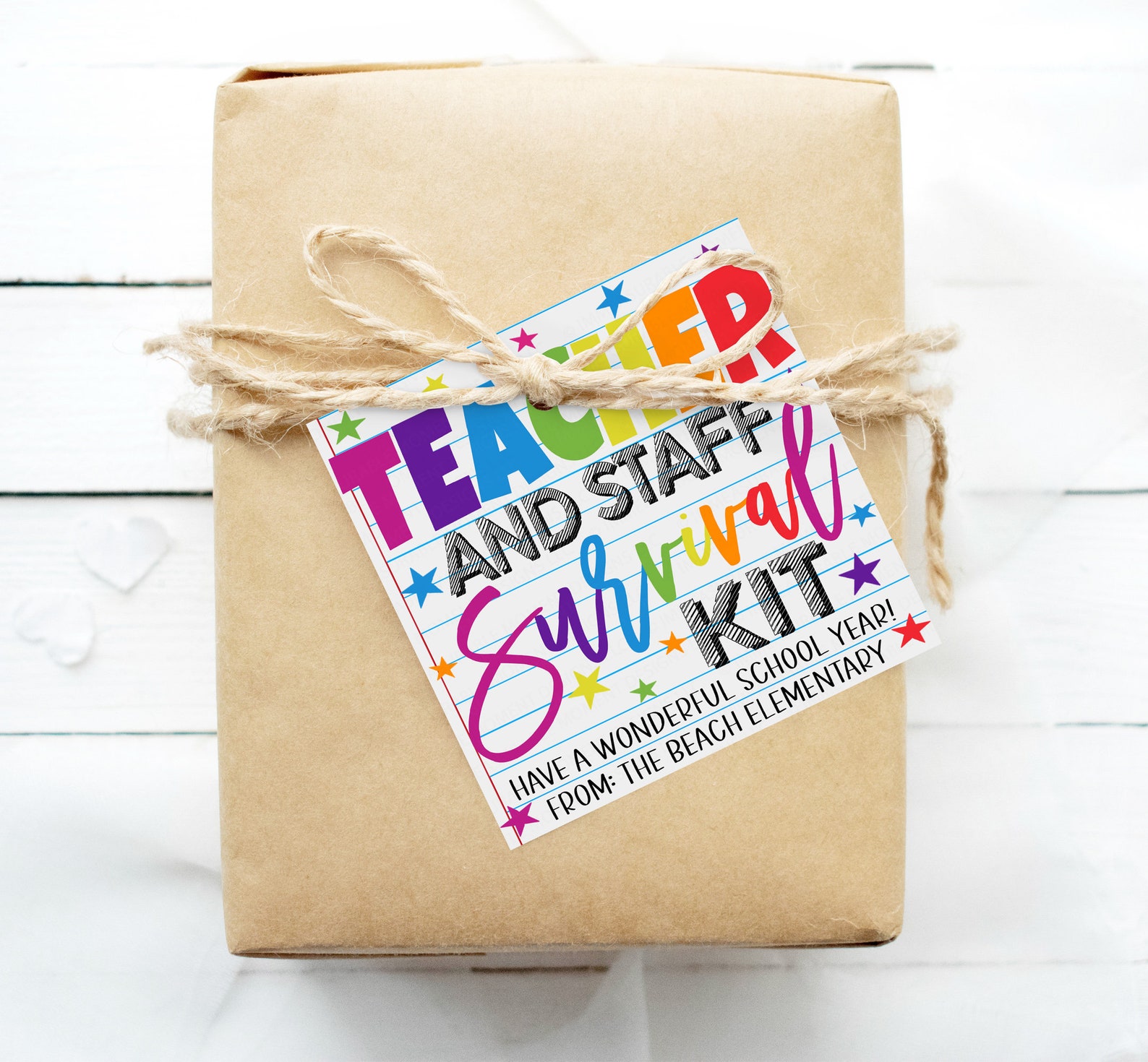 Teacher and Staff Survival Kit Gift Tag Printable Back to - Etsy