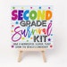 Second Grade Survival Kit Gift Tag, 2nd Grade Printable Editable Label ...
