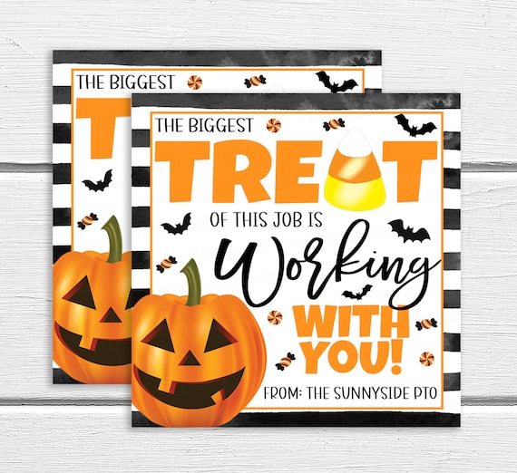 Halloween Co-Worker Gift Tag, Gift For Coworker, Biggest Treat Is ...
