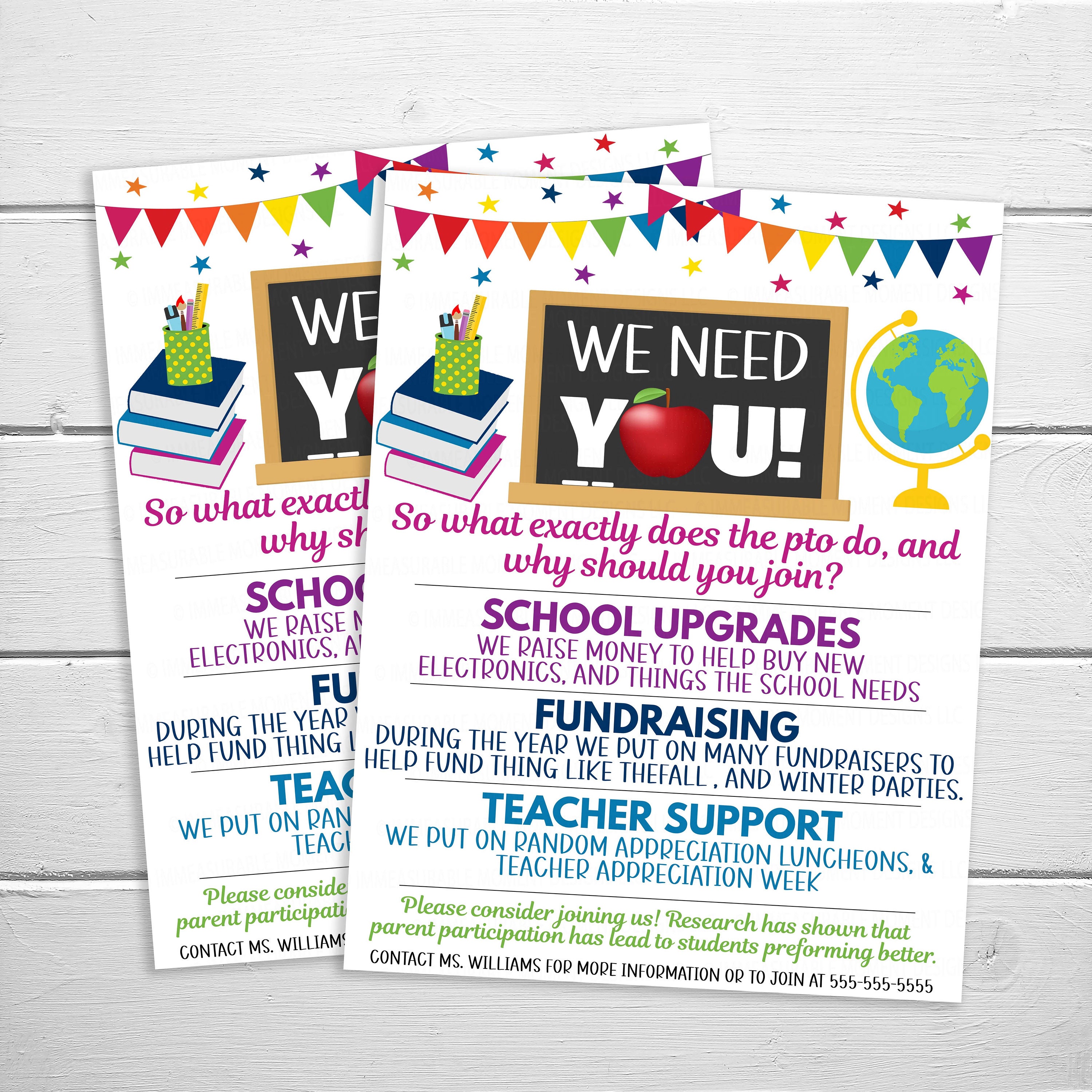 PTO PTA Flyer, Editable Printable Informational Form, Did You Know the ...