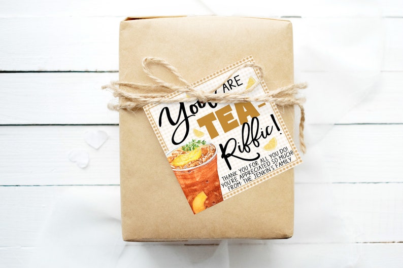 Iced Tea Gift Tag Editable You Are Tea-riffic Iced Tea - Etsy