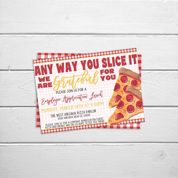 Pizza Appreciation Party Invitation, Editable Staff Employee Office ...