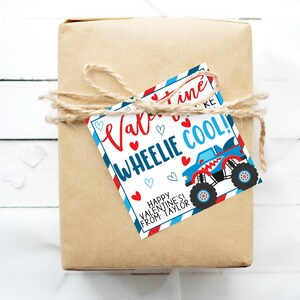 Valentine Monster Truck Gift Tags, Editable Truck Tag, Valentine You're ...