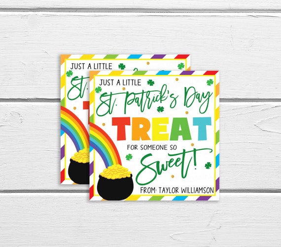 St. Patrick's Day Gift Tag, St Patricks Day Treat For Someone Sweet ...