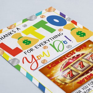Lottery Gift Card Holder, Scratch off Ticket, Thanks A Lotto for All ...
