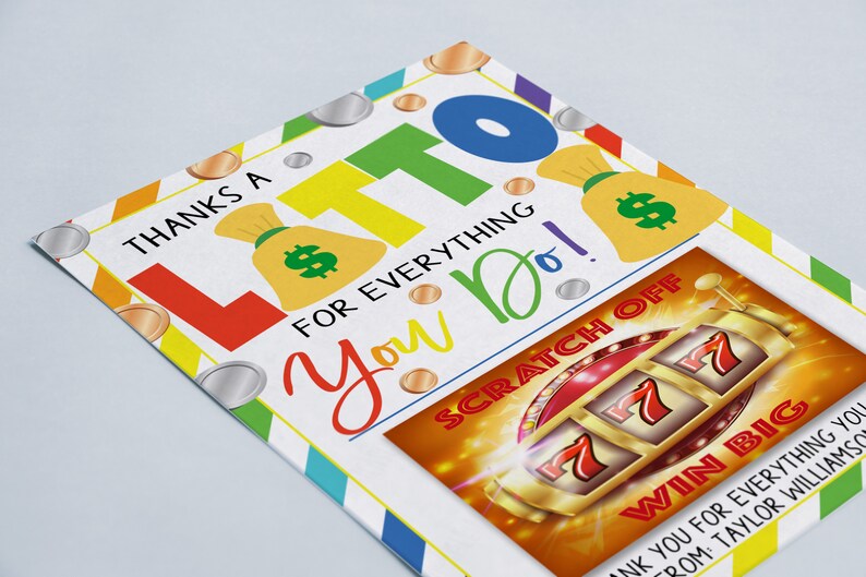 Lottery Gift Card Holder, Scratch off Ticket, Thanks A Lotto for All ...
