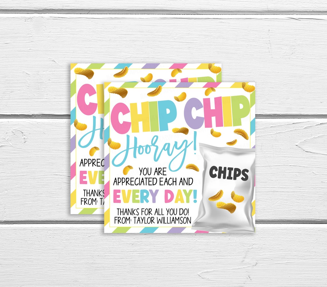Easter Chips Gift Tags Chip Chip Hooray Potato Chip - Etsy