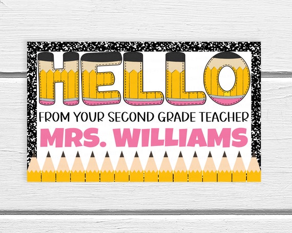 Hello Postcard to Students, Back To School, From the Teacher, New ...