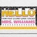 Hello Postcard to Students, Back to School, From the Teacher, New ...