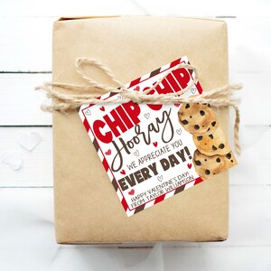 Valentine Cookie Gift Tags, Editable Appreciation Chocolate Chip Cookie ...