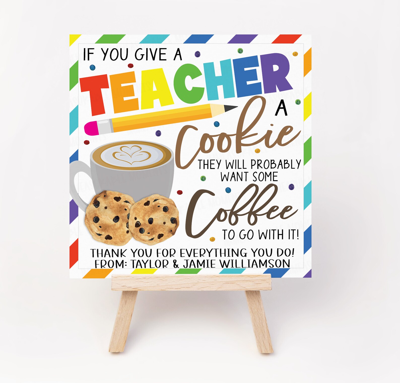 Teacher Appreciation Gift Tag If You Give A Teacher Cookie - Etsy