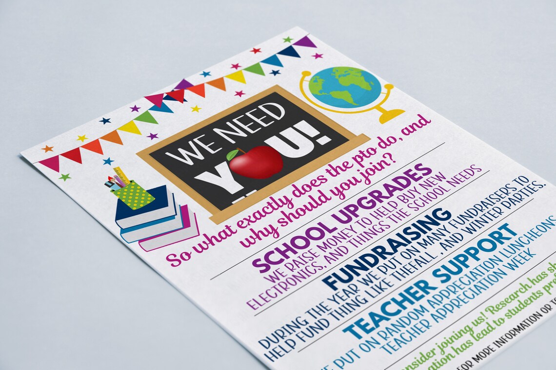 PTO PTA Flyer, Editable Printable Informational Form, Did You Know the ...