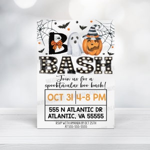 EDITABLE Halloween Boo Bash Party Invitation/flyer, Kids Halloween ...