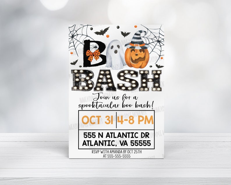 EDITABLE Halloween Boo Bash Party Invitation/flyer Kids - Etsy