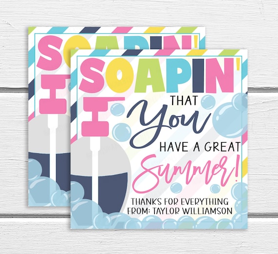 Appreciation Soap Gift Tag Soapin' You Have A Great - Etsy