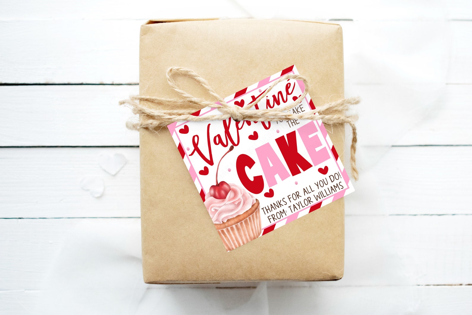 Valentine Cake Gift Tag, Editable You Take the Cake, School PTO PTA ...
