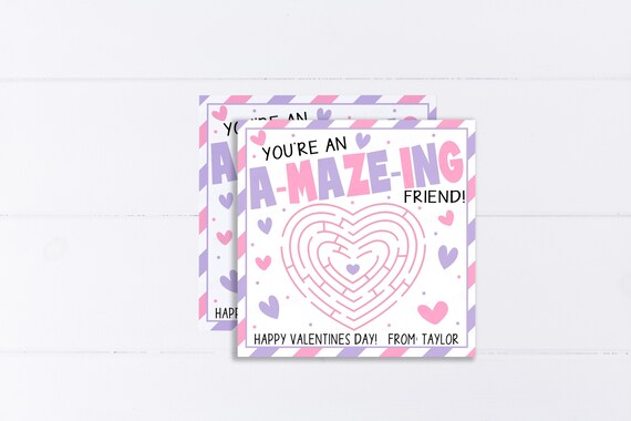 Maze Puzzle Valentine Gift Tags, Editable Puzzle Gift Tag, You're An ...