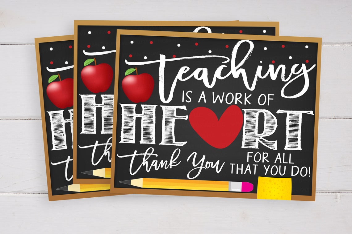 Teacher Appreciation Sign Teaching is A Work of Heart School | Etsy