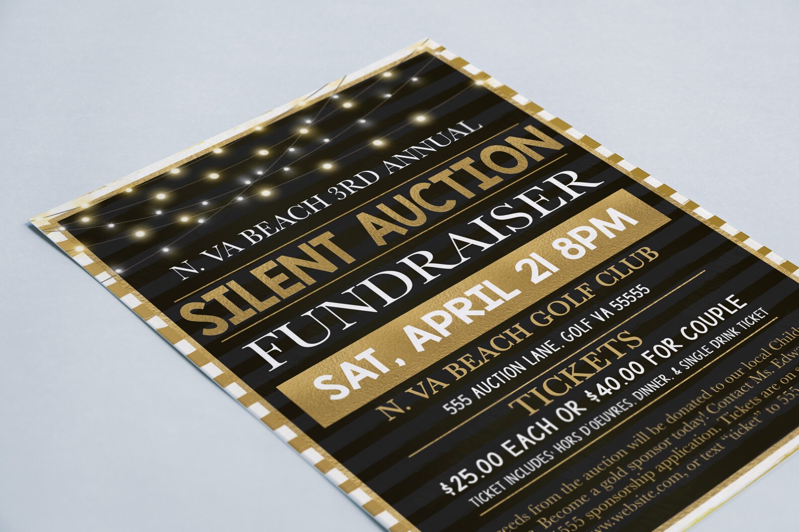 Silent Auction Flyer Fundraising Event Community Church | Etsy