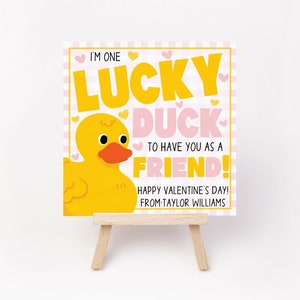 Rubber Duck Gift Tag, Editable Valentine Daycare Preschool School Early ...