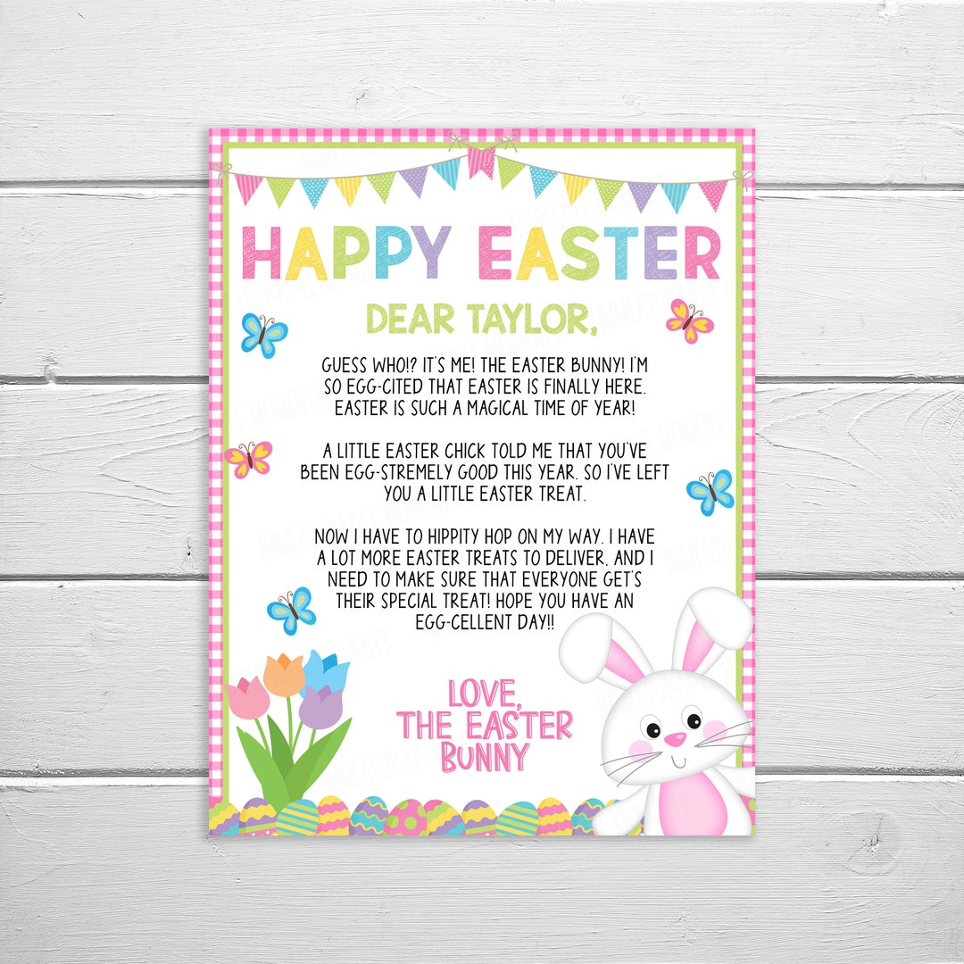 Letter From the Easter Bunny Template, Kids Easter Morning Surprise ...