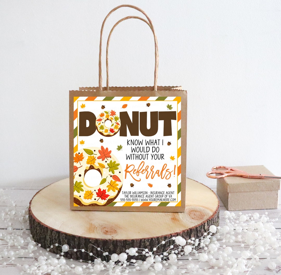 Fall Donut Pop-by Gift Tag, Autumn Donut Know What I Would Do Without ...