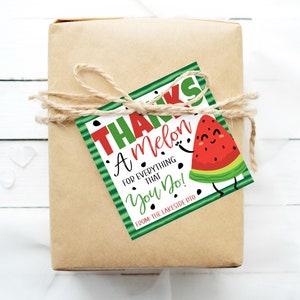 Watermelon Appreciation Gift Tags, Thanks A Melon, Teacher Staff School ...