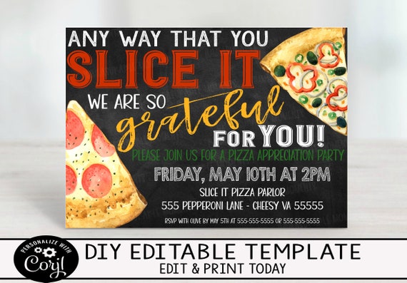 Templates Teacher Staff Nurse Employee Appreciation Week Pizza Party ...