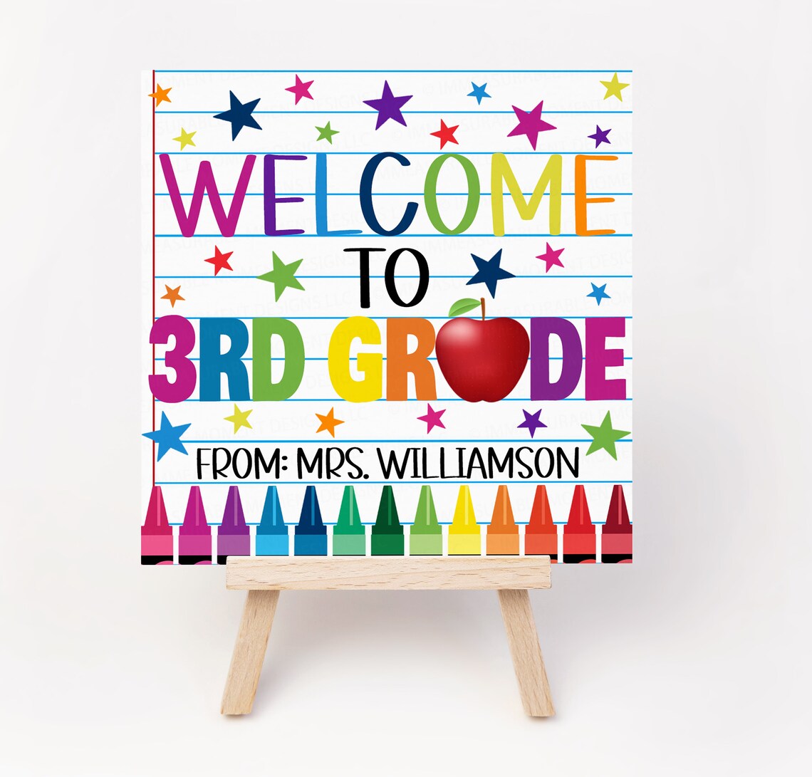 Welcome to Third Grade Gift Tag New School Year 3rd Grade - Etsy