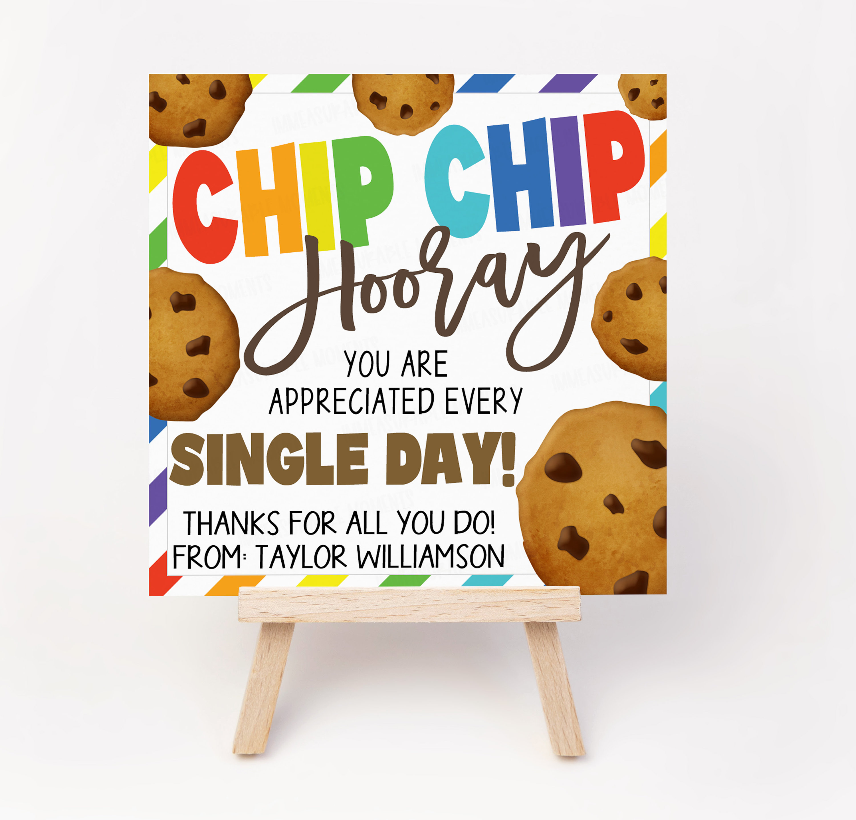 Cookie Thank You Gift Tags, Chip Chip Hooray, Appreciation Week ...