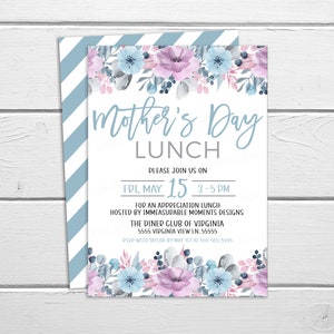 Mother's Day Invitation, Editable Breakfast Brunch Lunch Luncheon ...