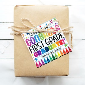 First Grade Graduation Gift Tag, Editable Class of 2022 Congratulation ...