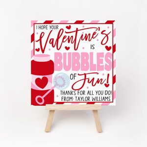 Valentine Bubble Gift Tags, Editable Hope Your Valentine's is Bubbles ...