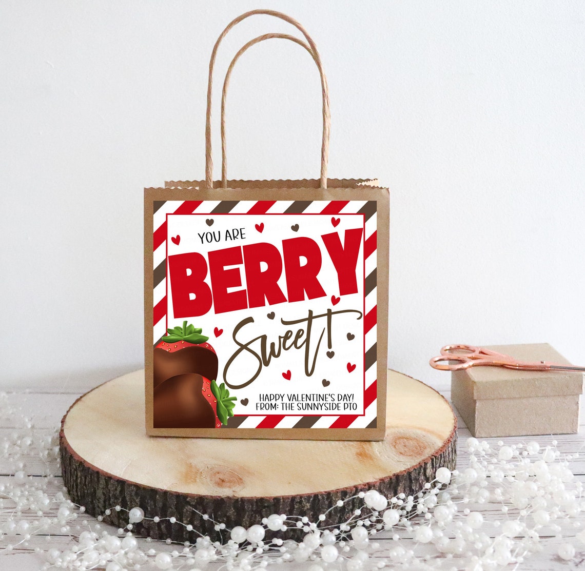 Valentine Chocolate Covered Strawberries Gift Tags, You Are Berry Sweet ...