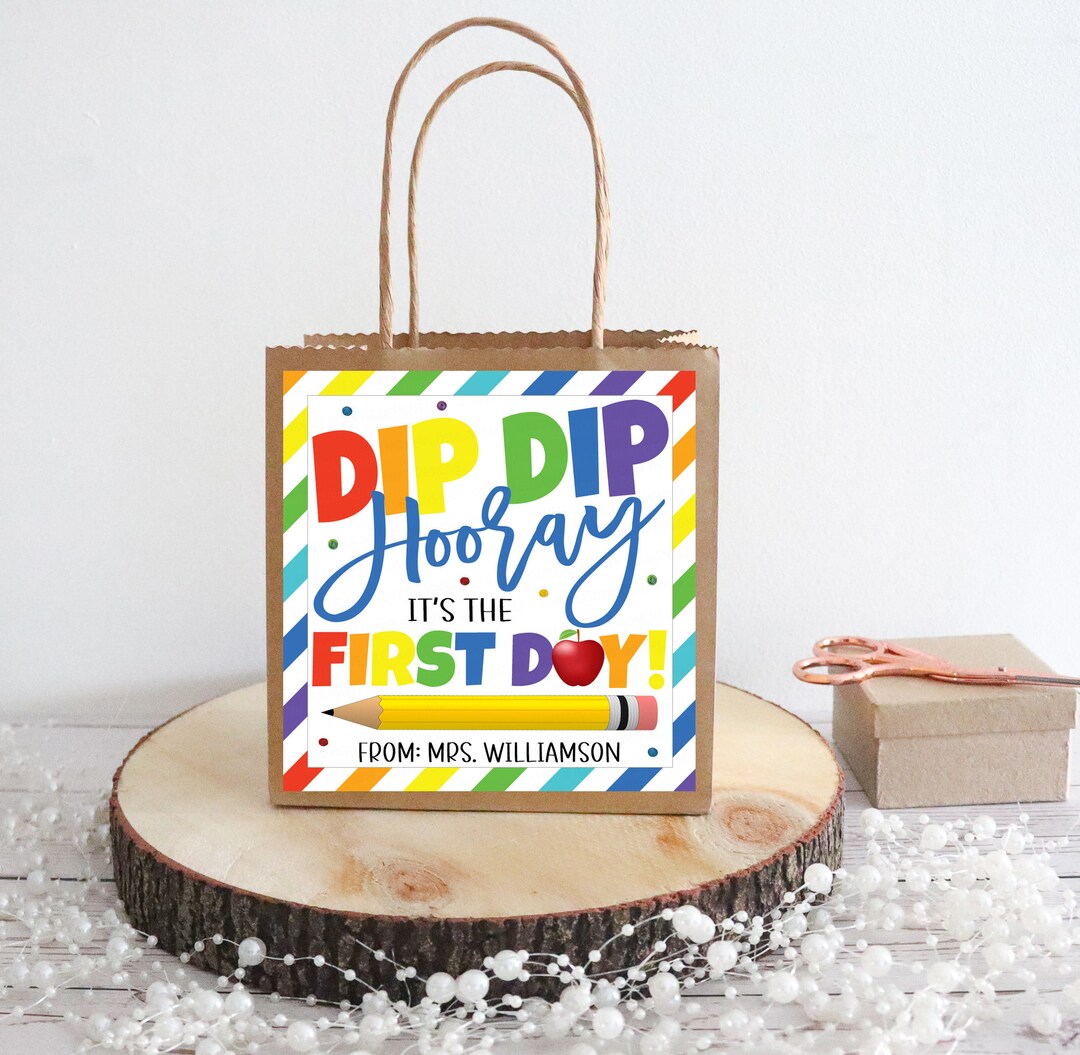 Back to School Gift Tag, Dip Dip Hooray, Fun Candy Gift Tag, First Day ...