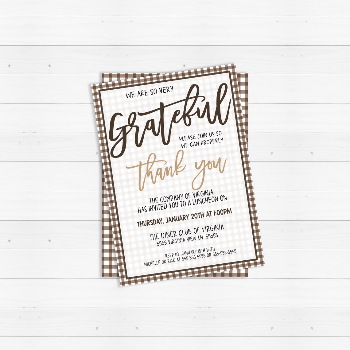 Appreciation Dinner Lunch Invitation Editable Grateful Staff | Etsy