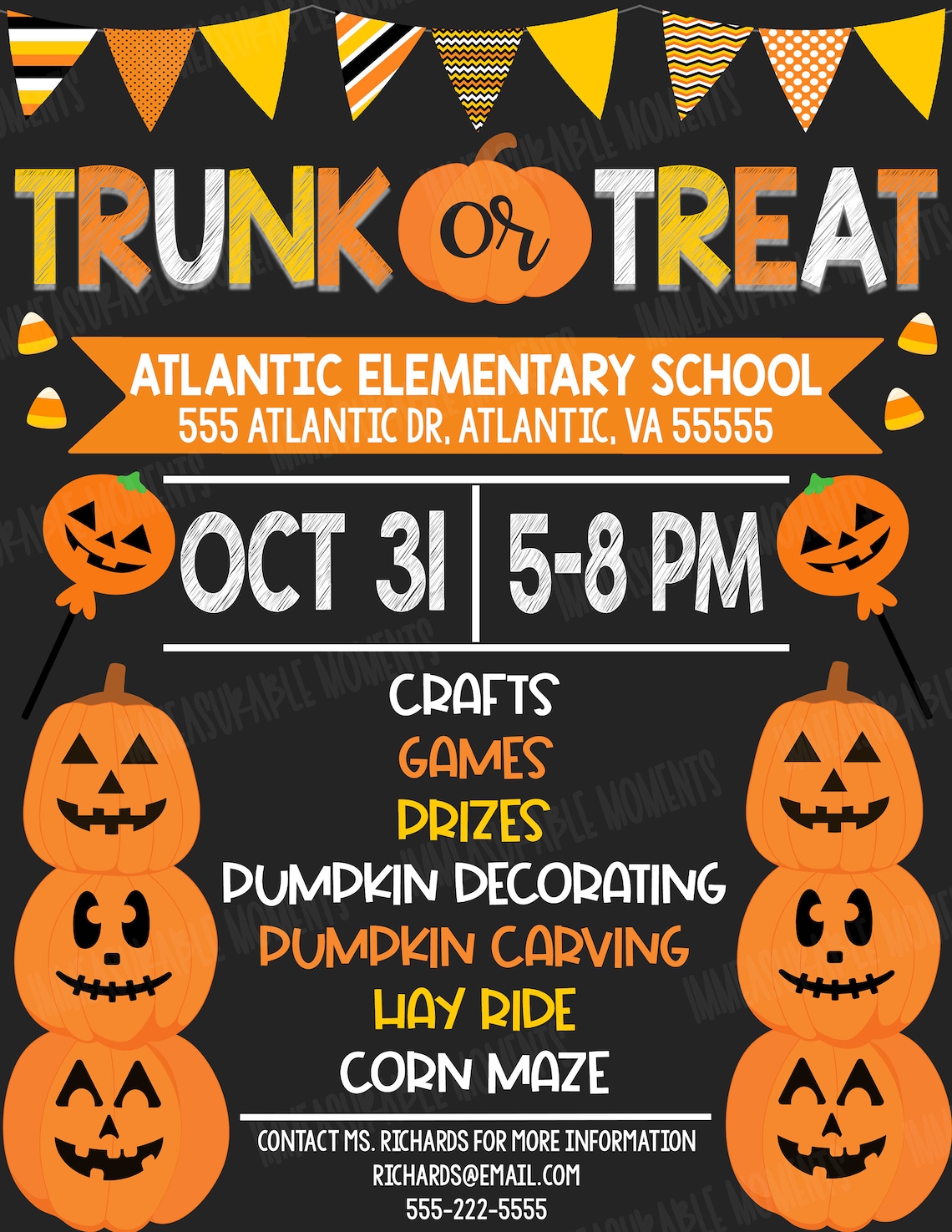 EDITABLE Trunk or Treat Flyer Invitation, Kids Halloween Event ...