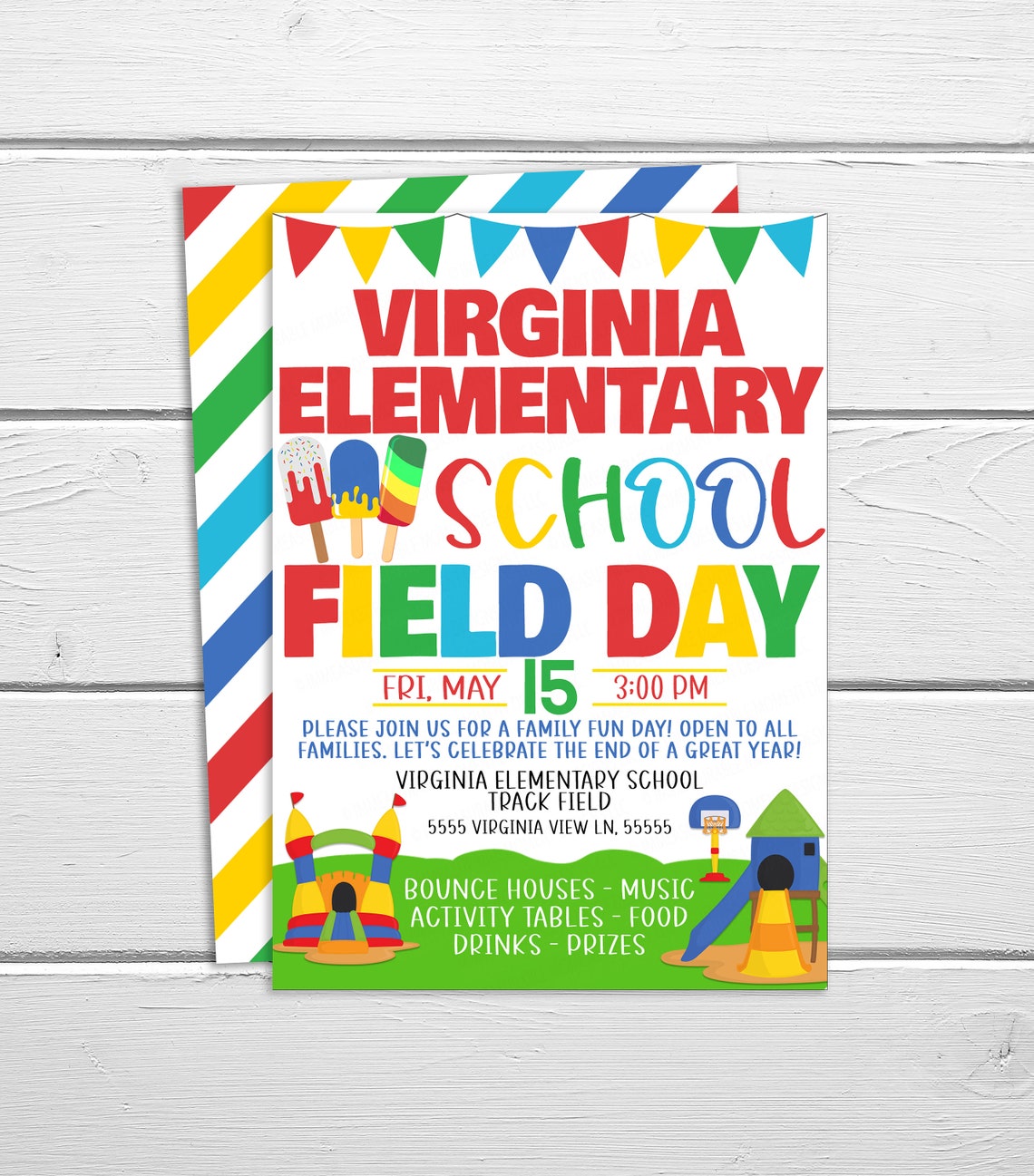 Field Day Invitation, End of School Year Graduation Celebration Party ...